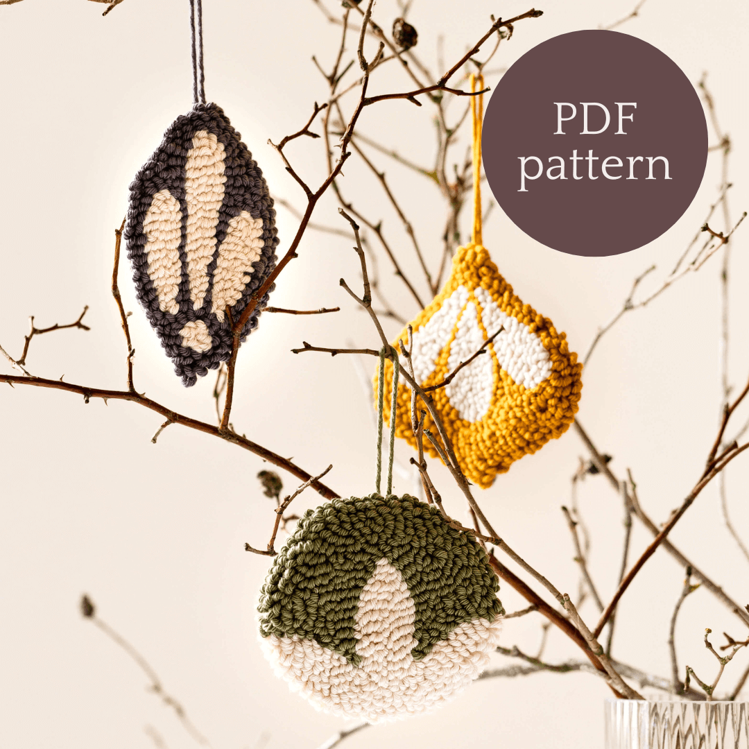 PDF pattern - Punch needle festive baubles – Whole Punching
